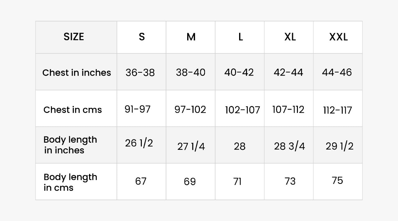 Men's Lounge Tee Size Chart – Beyond Us